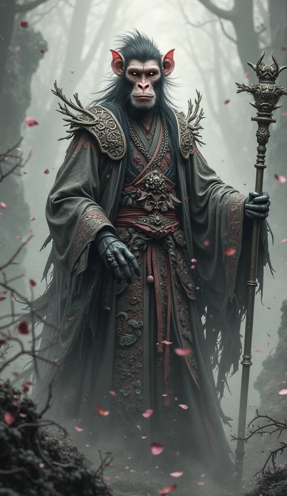 Chinese God Sun Wukong, Witchcore mode, view, Mono Mode , with his ...