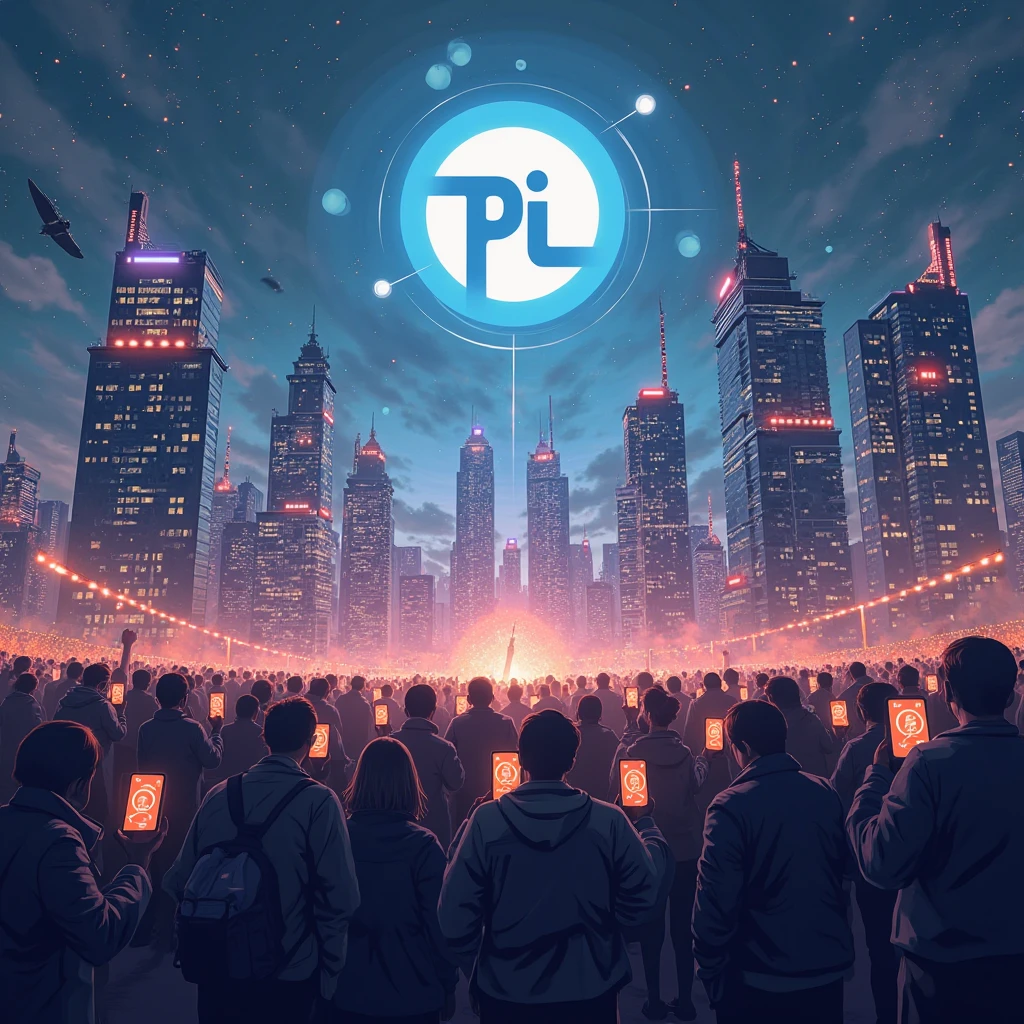 "A high-resolution digital artwork of a futuristic city where the Pi ...