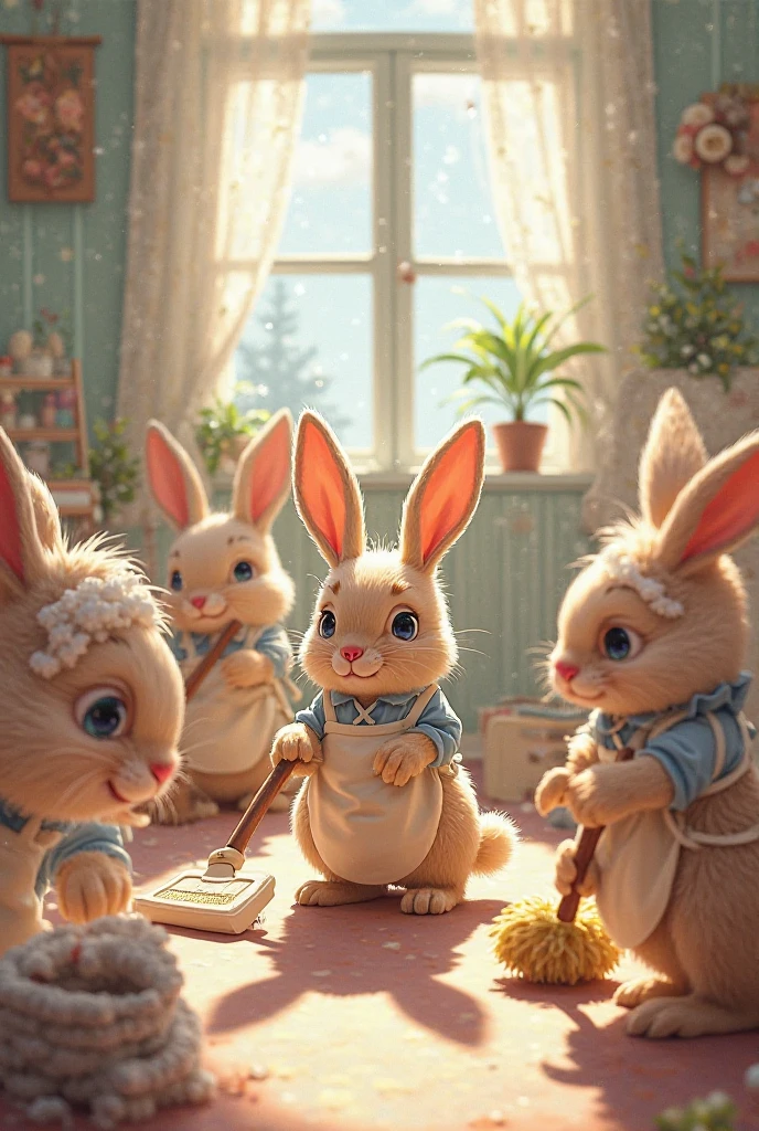 Rabbits do all the housework - SeaArt AI