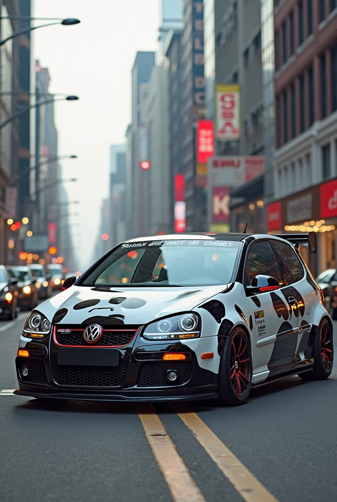 Volkswagen GTI 2000 with panda body kit - SeaArt AI