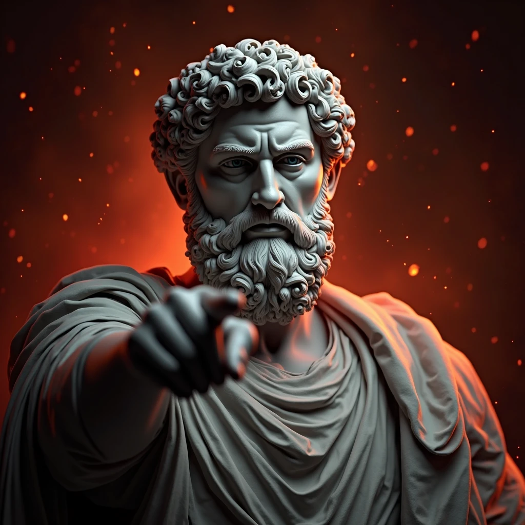 "A highly detailed 3D render of Marcus Aurelius in the style of a ...