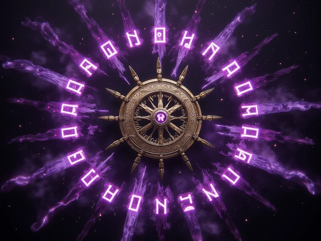 Glowing purple runes, , beautiful purple aurora, . Rune letters ...