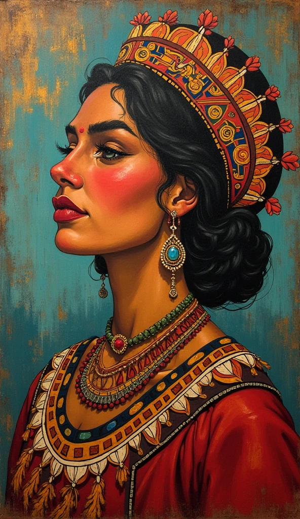 Imagine a Mexican brunette woman, a combination of a Mayan princess and ...