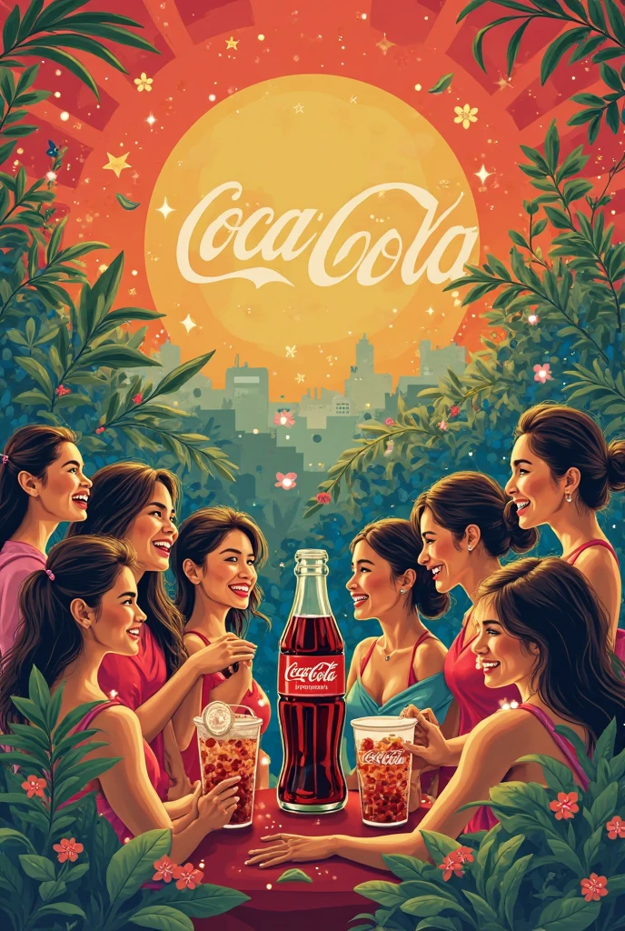 Make me a poster about coca cola advertisement with a Filipino culture ...