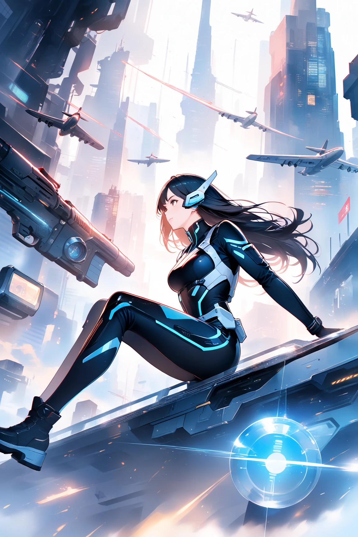 watercolor, soft tone, masterpiece, Ultra-fine, 1 young female soldier ...