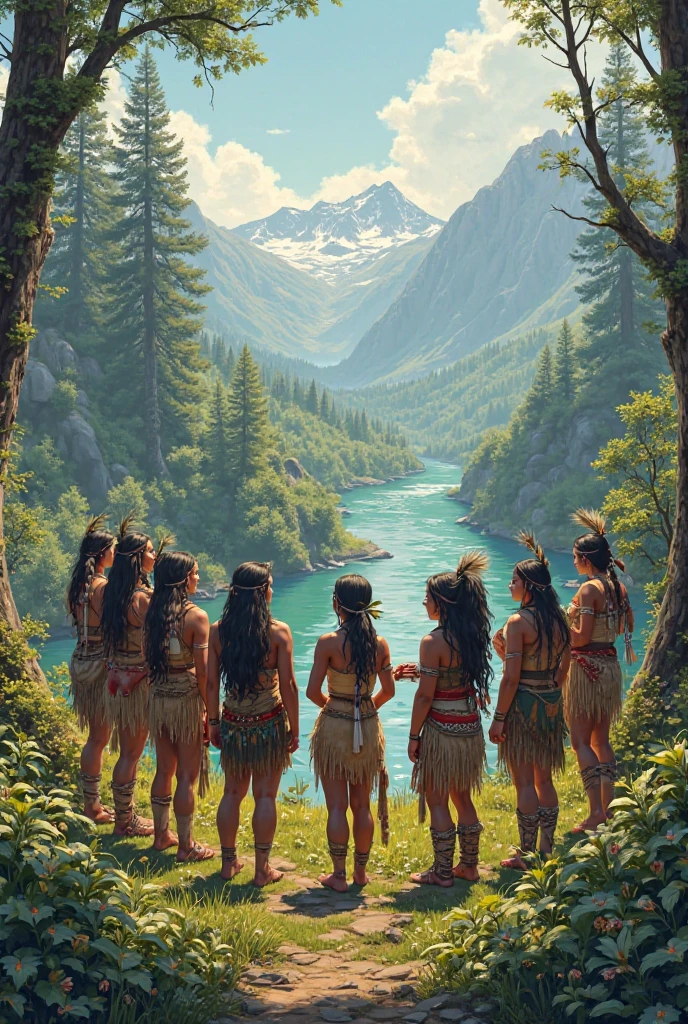 Native American tribes living in harmony with nature. - SeaArt AI