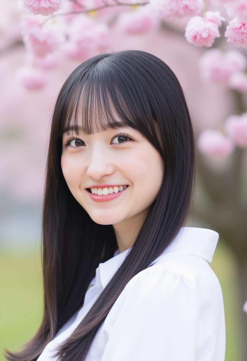 The image is a portrait of a young Asian woman named Miku with long ...