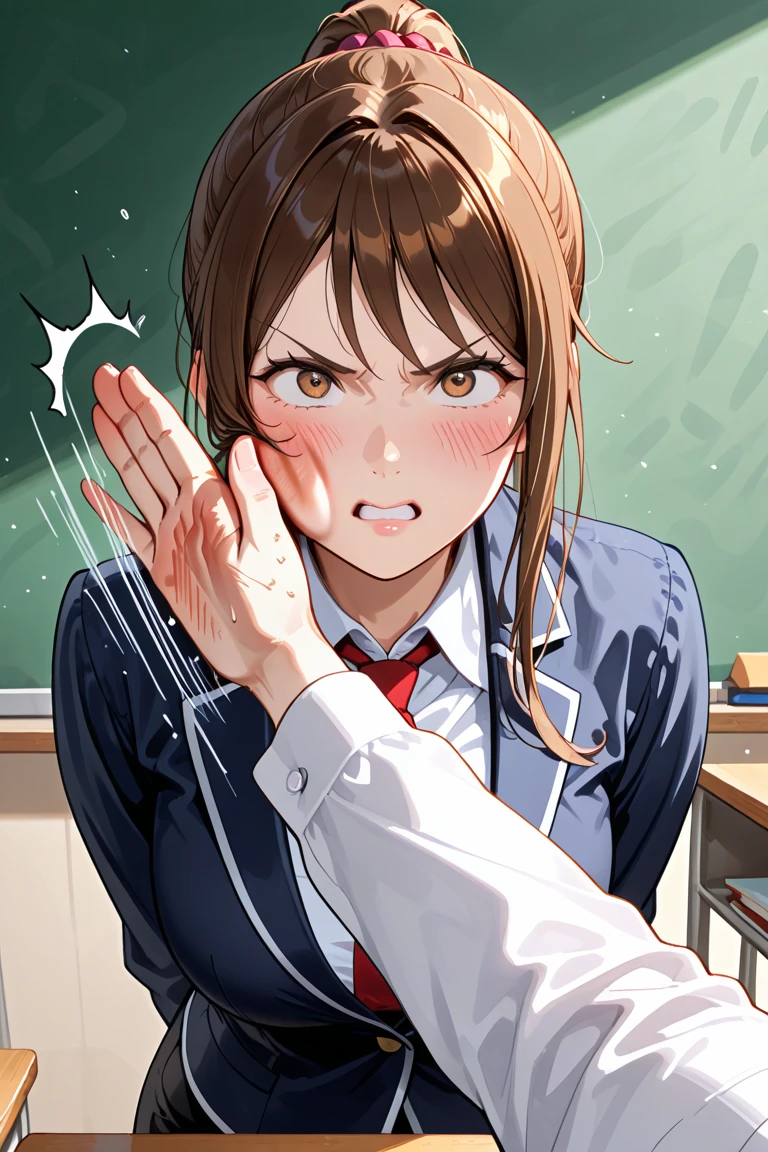 Double slap、 Female Teacher double slapping young boy's face - SeaArt AI