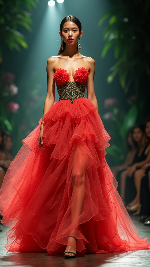 A beautiful Indonesian female model with a tan skins and glowing ...