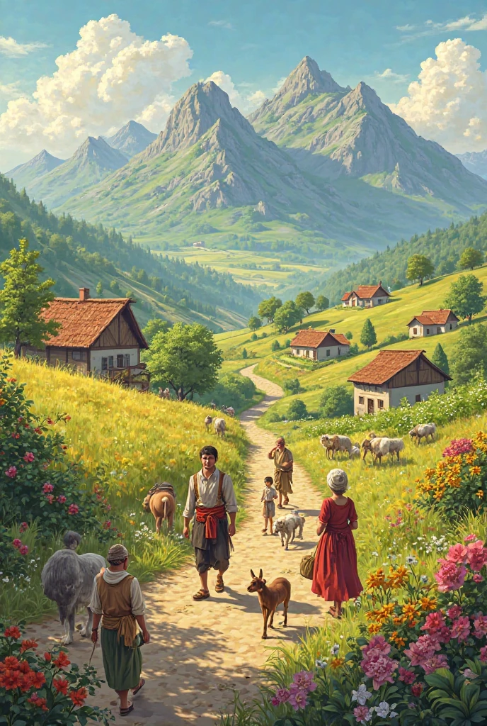 Pastoral society poster - SeaArt AI