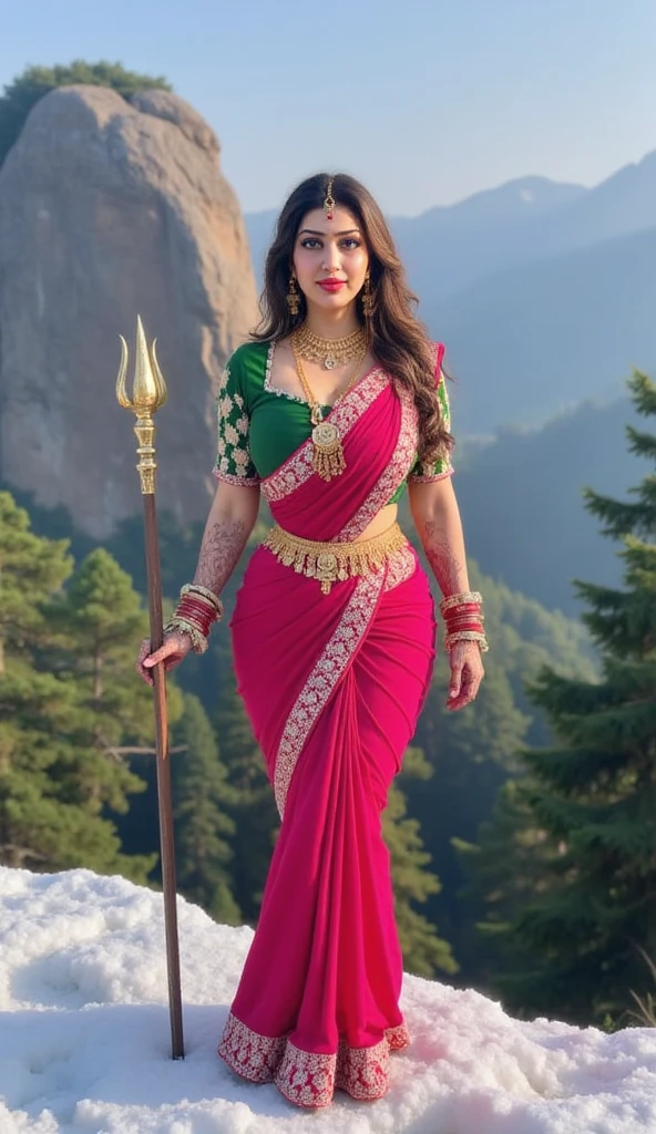 "Create an image of the wonderful Goddess Parvati, with stunning facial ...