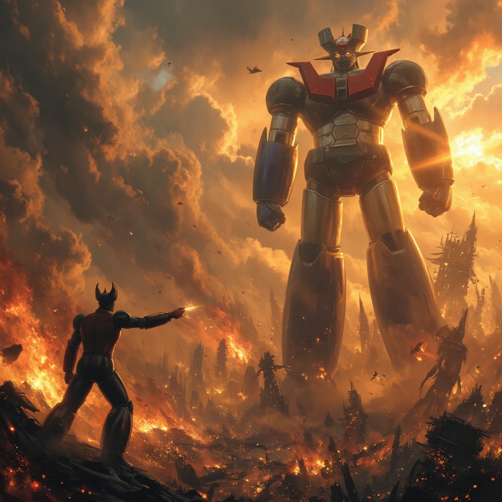 Mazinger Z with huge black and silver limbs , a very realistic version ...
