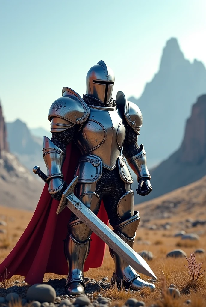 A roblox knight with an iron armoured sword - SeaArt AI