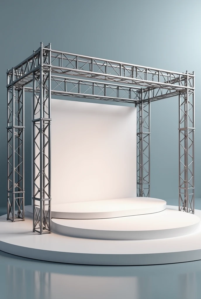Create a visual mockup of a stage structure made of metal. The ...