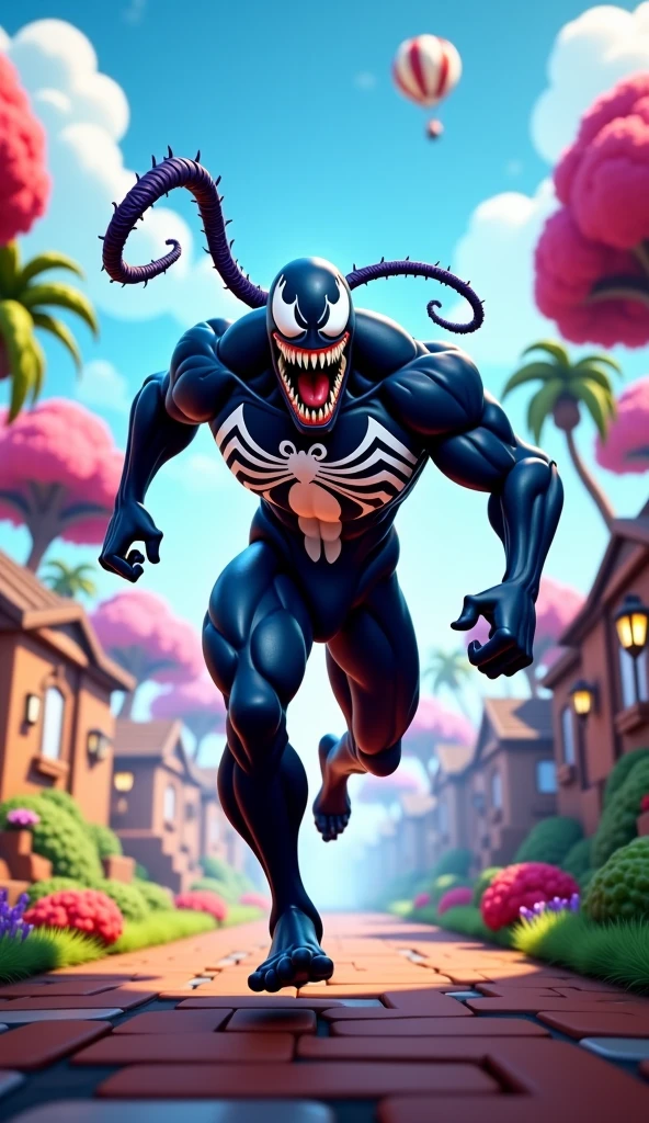 Create an image in Fortnite's signature visual style, with a vibrant ...