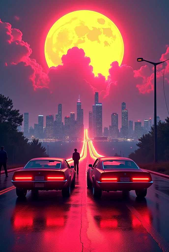 This cover conveys an atmosphere of neon, nostalgia, and futurism ...