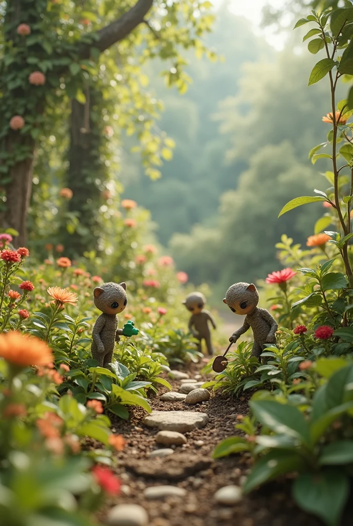 Mini people cultivate the garden , ultra hd video quality 20seconds ...