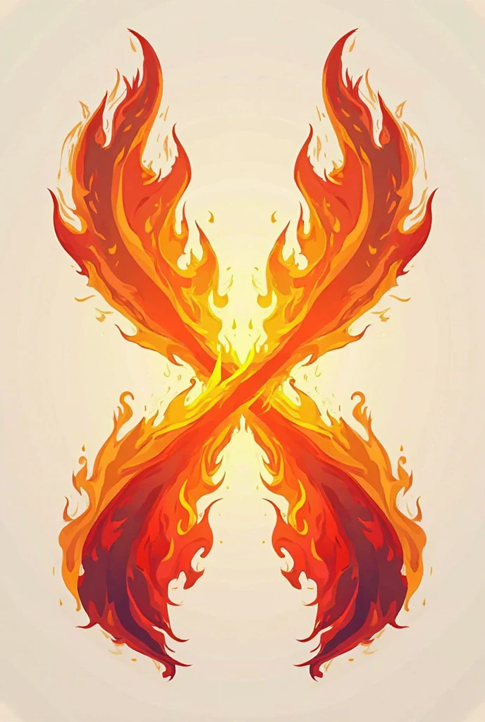 A brand logo-like image, Of two flames of fire crossing and becoming ...