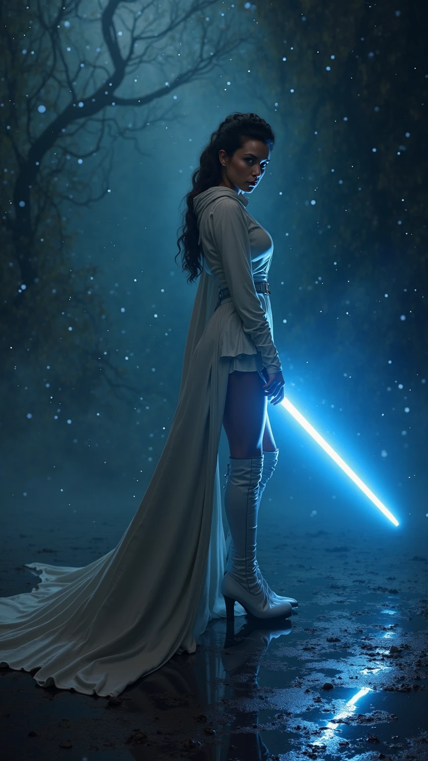 Photo, Bottom and side view, full-length tail, is very dark - SeaArt AI