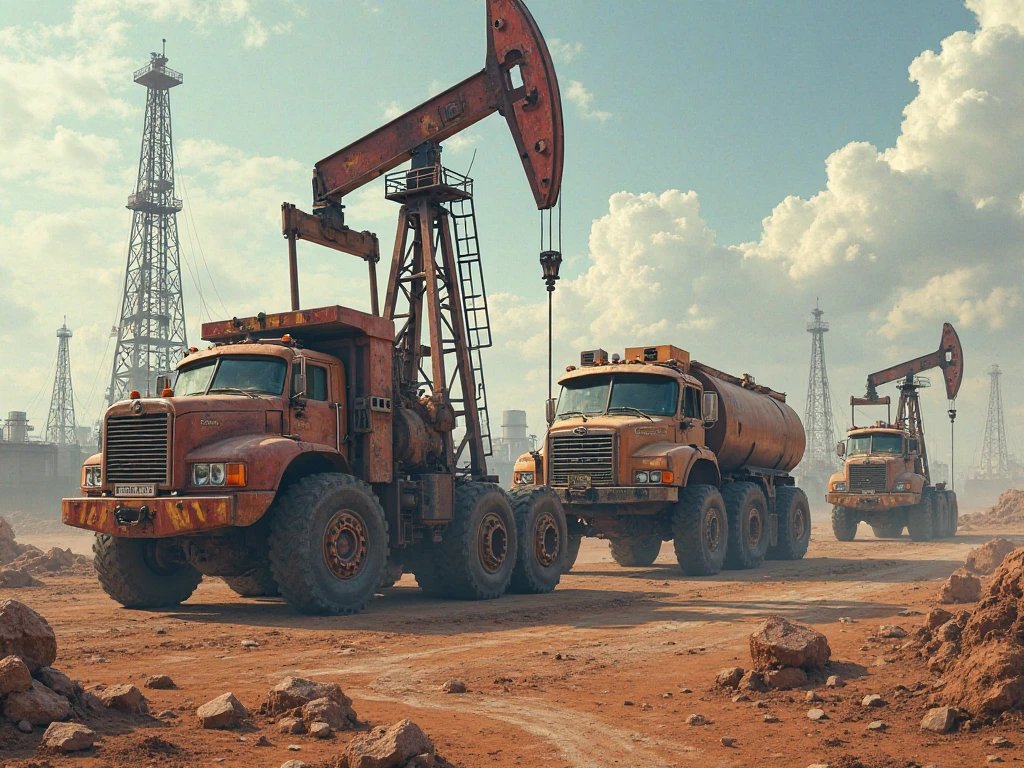 Image of oil industry vehicles - SeaArt AI