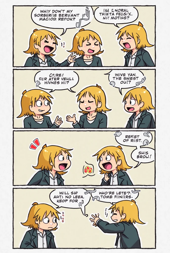 Draw me a 4-cut comic - SeaArt AI