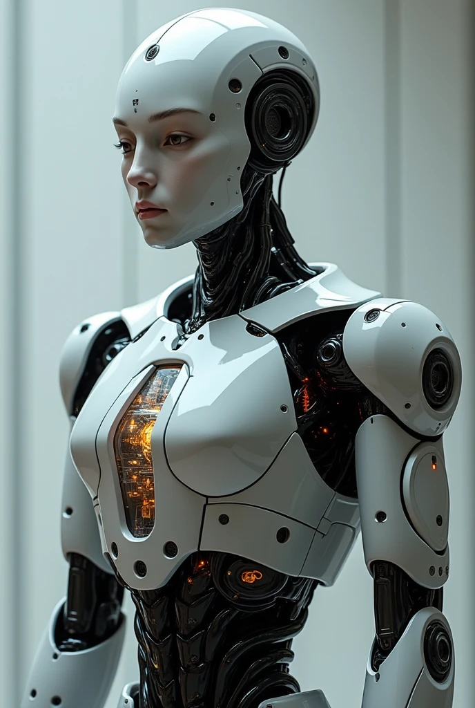 Create an artificial intelligence robot, That he is looking straight ...