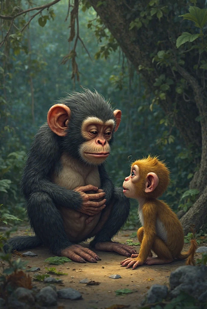 Chiku clutches his stomach with a pained expression, his face showing ...