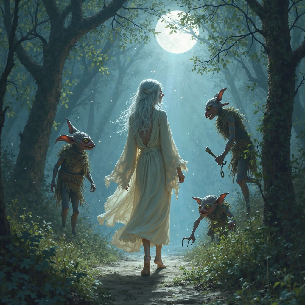 **Scene: White Shadow Forest, new moon night** Starlight filtered ...
