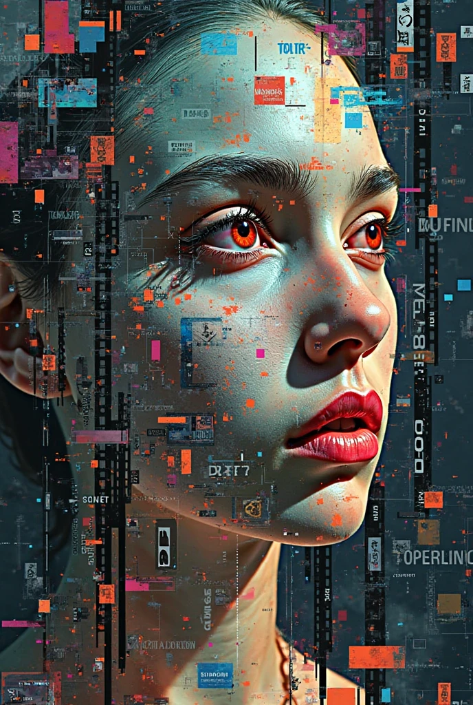 “Imagine a surreal collage that combines realistic and abstract ...