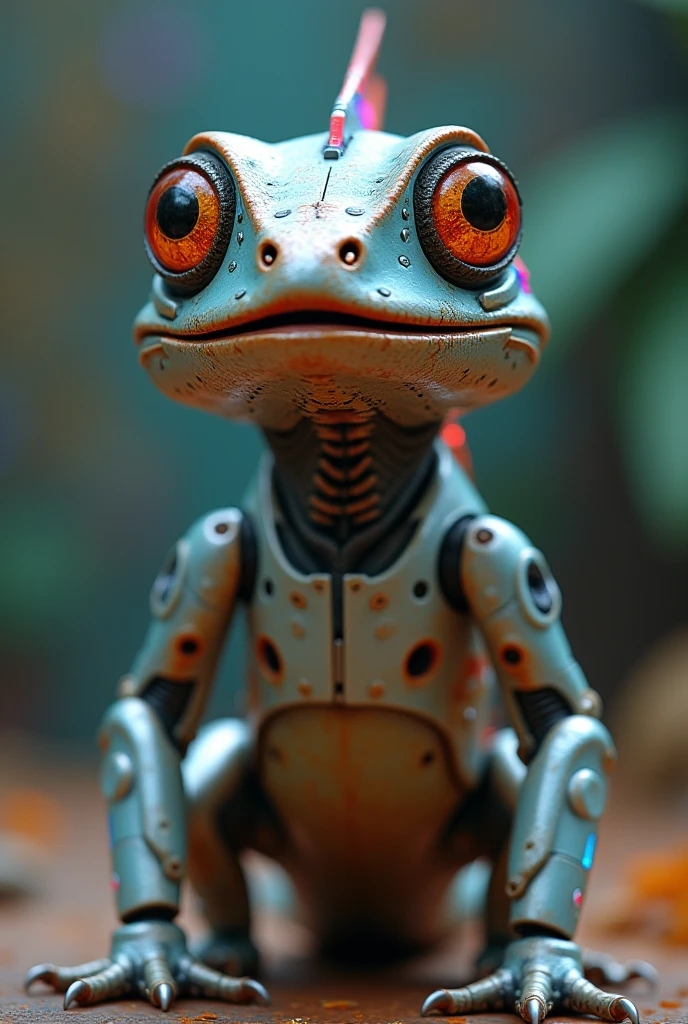 A hilariously cute robotic iguana with oversized, googly cybernetic ...