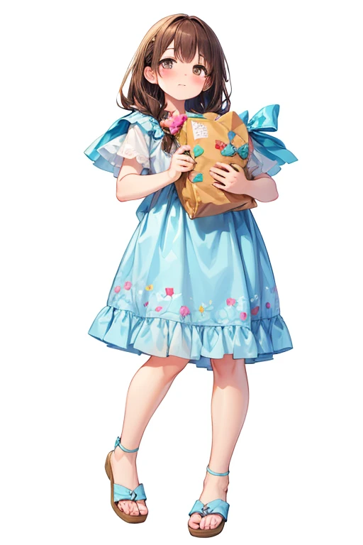 Brown hair, masterpiece, a girl, blush, simple background, ANIMATED ...