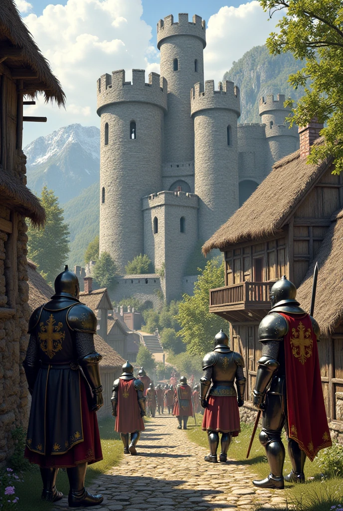 Medieval Era:** Castles, knights, wooden houses. - SeaArt AI