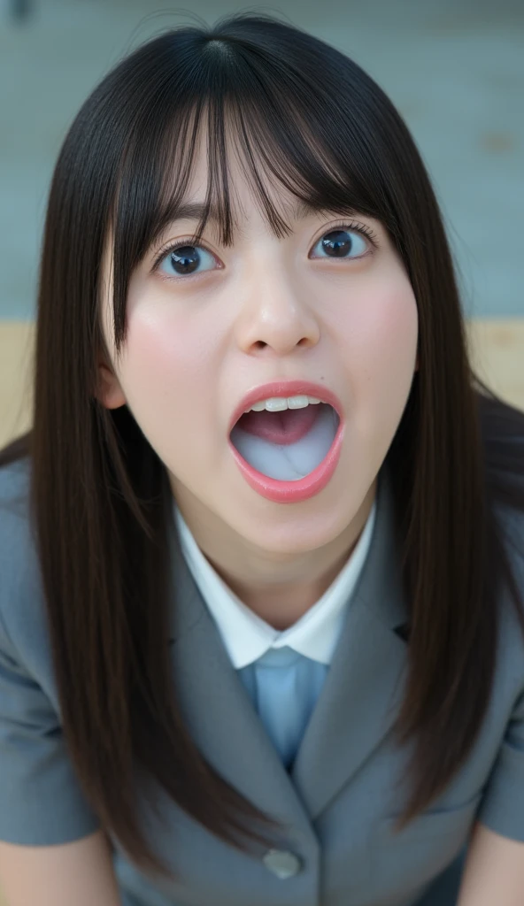 長髪の日本人の若い女性アイドルの学校制服の高解像度の写真 複雑な詳細 非常に詳細 鮮明なフォーカス ソロ 1girl Seaart Ai