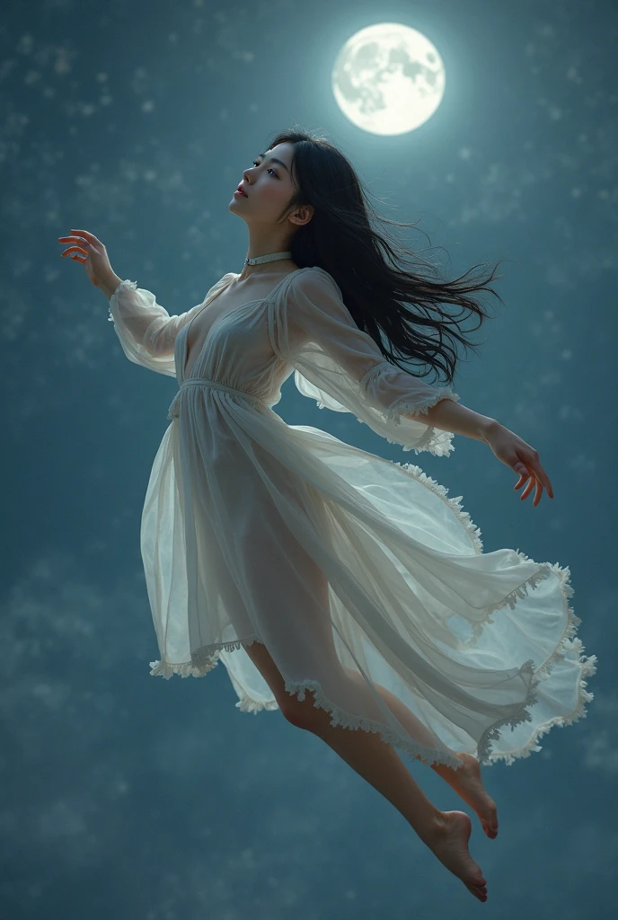 Girl disintegrating in the wind - SeaArt AI
