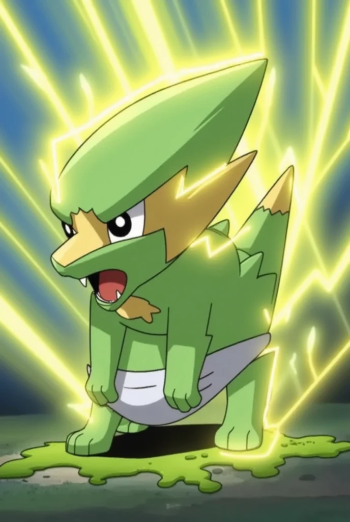 Electrike wearing a thick diaper, (masterpiece, best quality - SeaArt AI