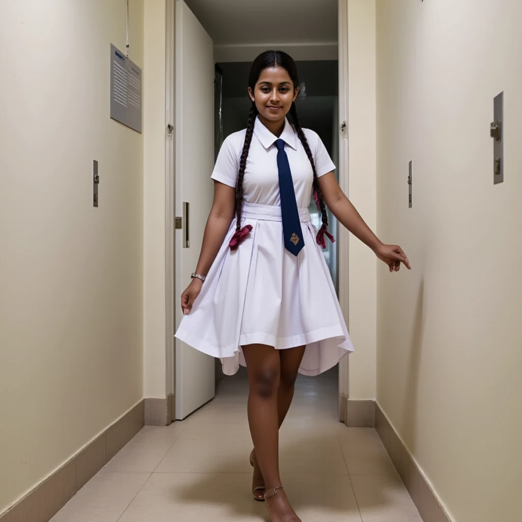 Srilankan skinny girl with wet frock cleaning changing room sights ...