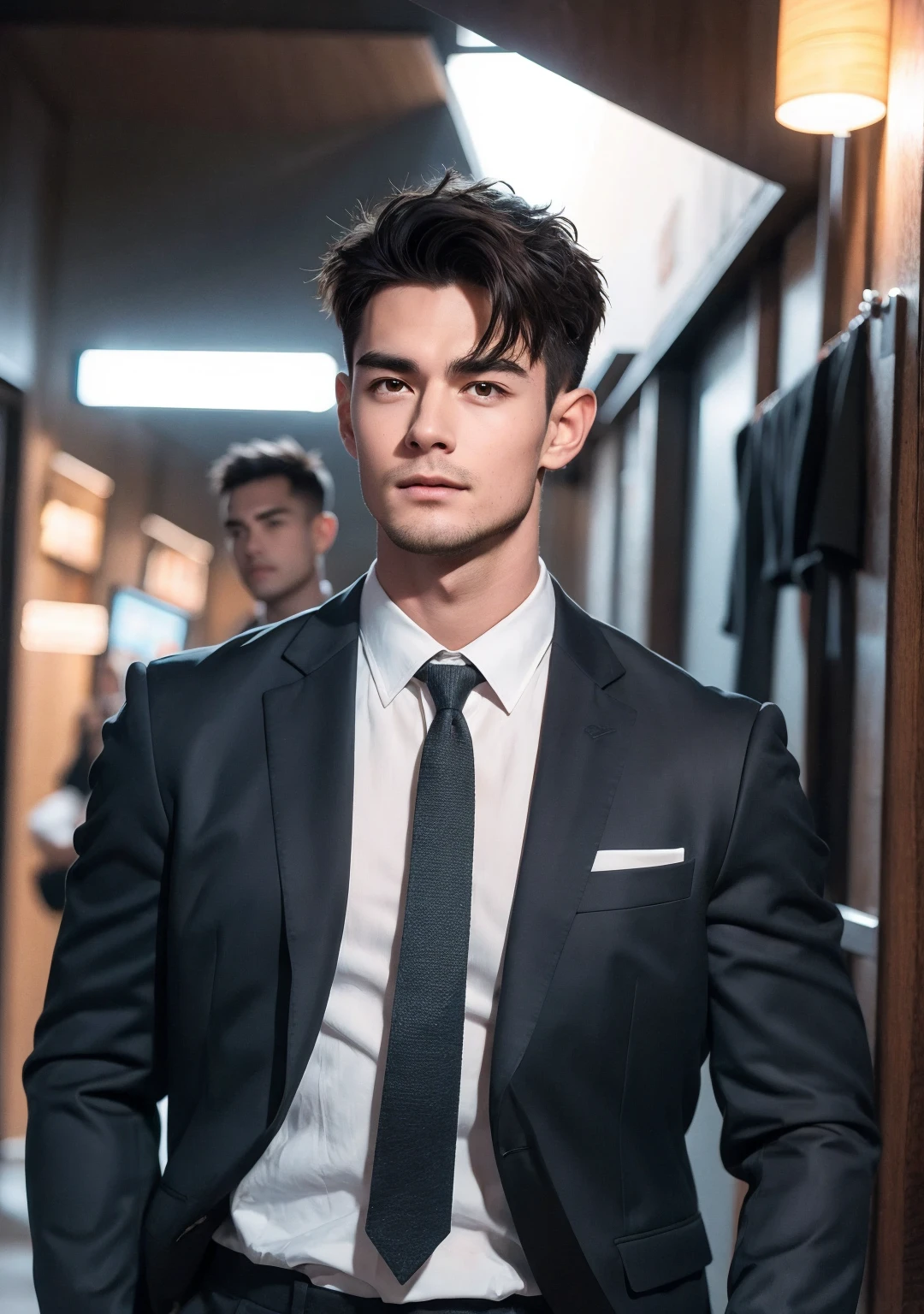 Caucasian male, nasolabial , thin lip , brown-haired girl - SeaArt AI