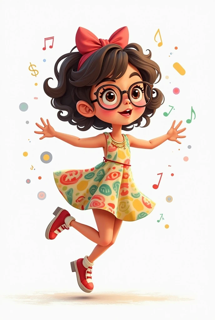 Make me a cartoon girl with glasses, accent with a cool face that does ...