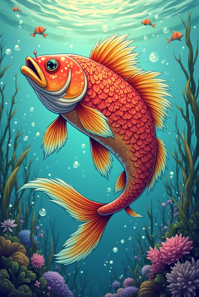 Redfish colorful drawing - SeaArt AI