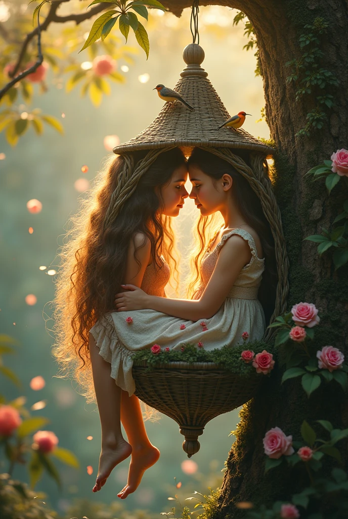 "A breathtaking, surreal photorealistic portrait of a beautiful young ...