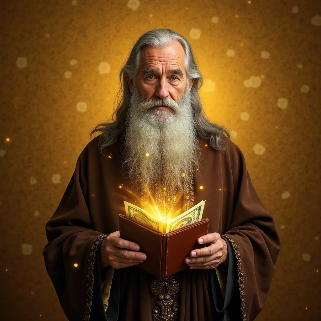 Create a realistic image of a wise Romanian elder in Orthodox style ...