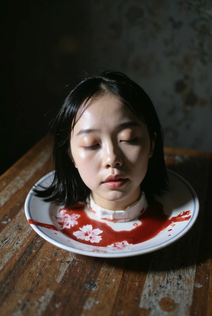 place the head of a decapitated woman , Asia, Less blood stains - SeaArt AI