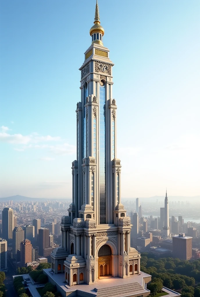 Create a commercial tower with American royal architecture that - SeaArt AI