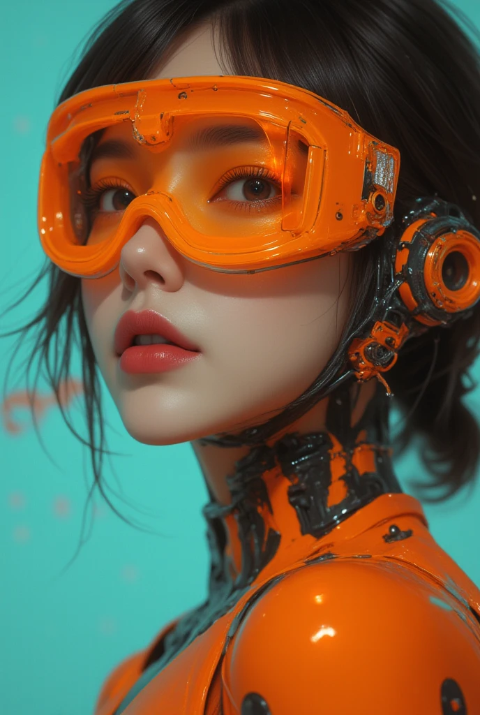 This is a very detailed portrait of transforming people , a futuristic ...