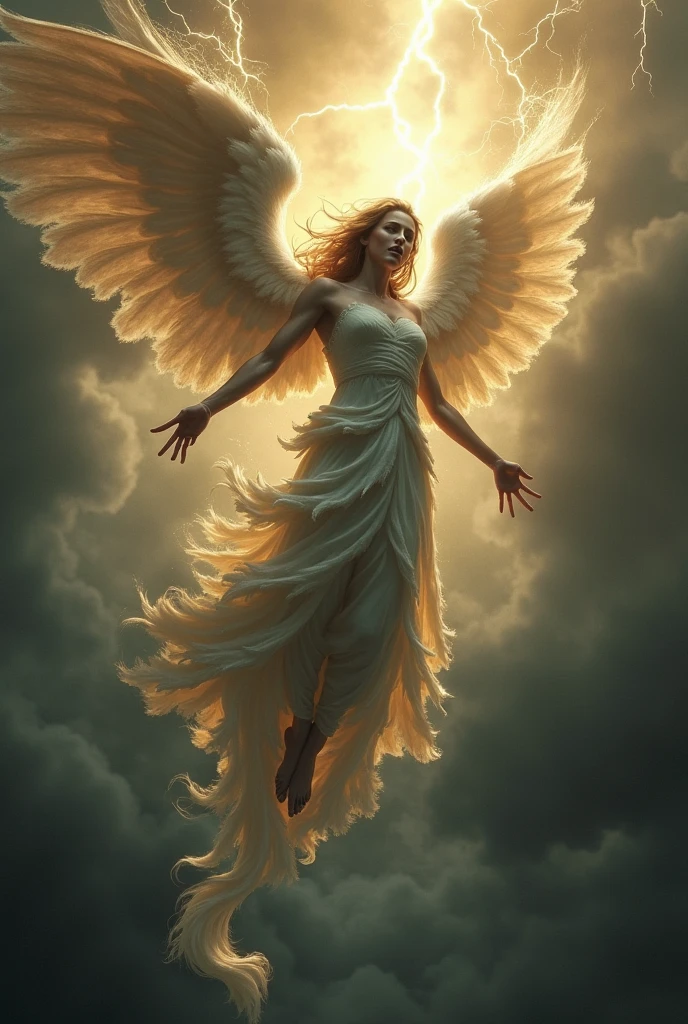 Angel being thrown to earth for treason - SeaArt AI