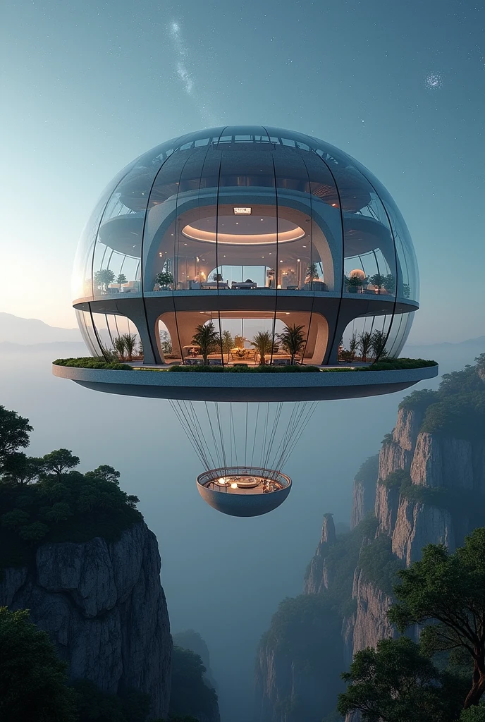 It creates a floating house suspended in the air by large hot air ...