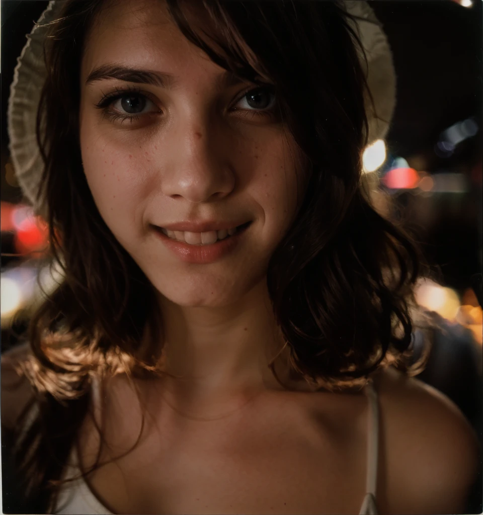 Polaroid photo, night photo, photo of 24 y.o beautiful woman - SeaArt AI