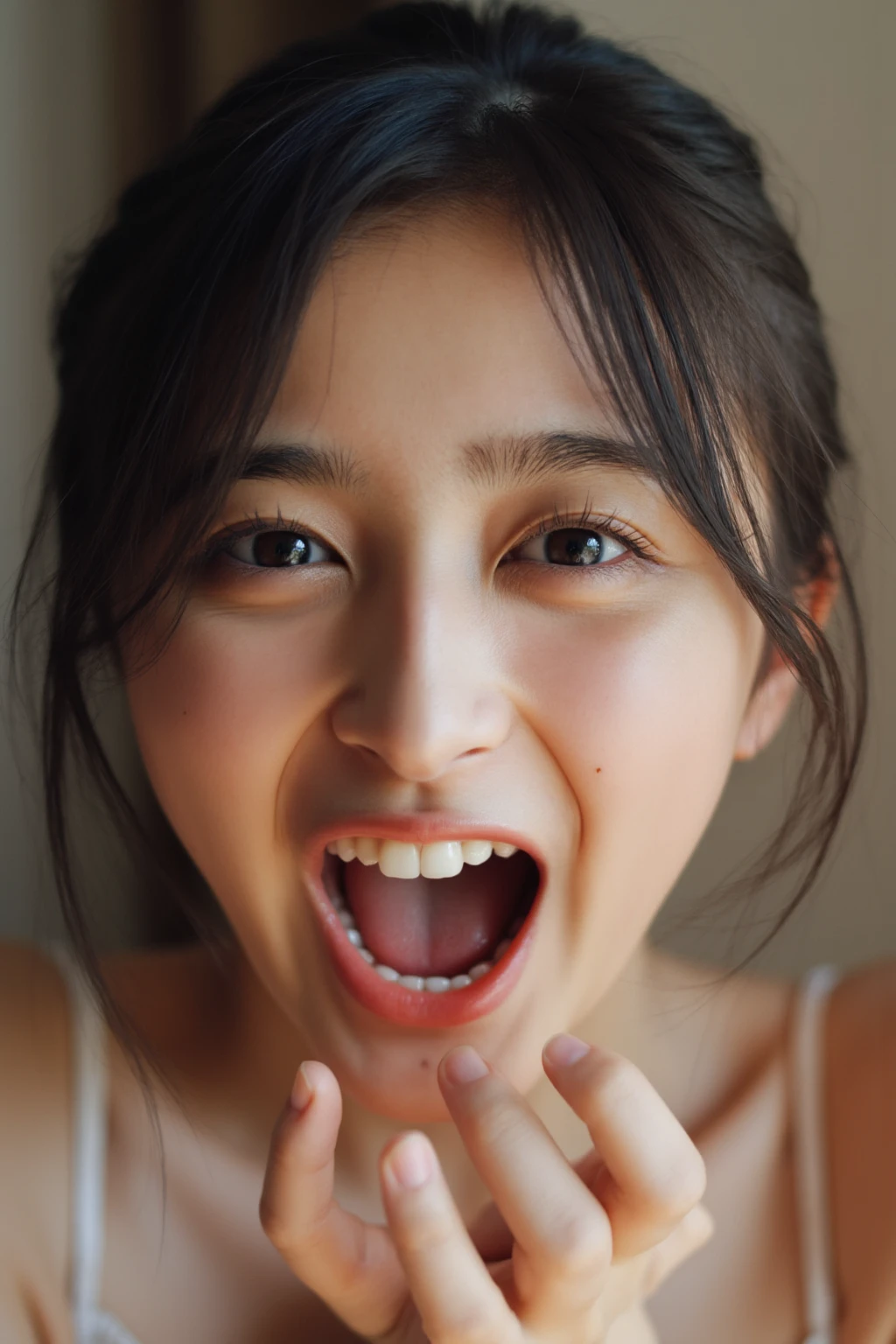 Inoue Nagisa opens her mouth wide,NFSW,erotic, This image、Close up shot ...