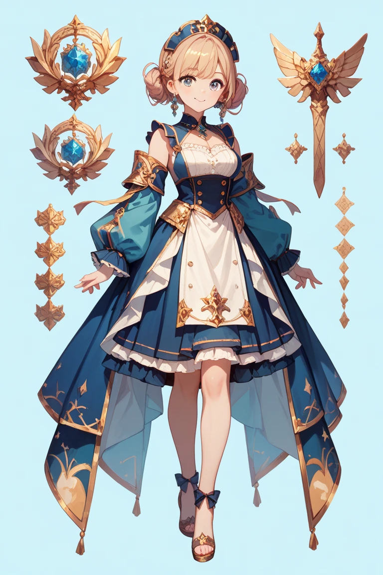 (best quality, masterpiece), 1girl, ,cute, standing girl, three view ...