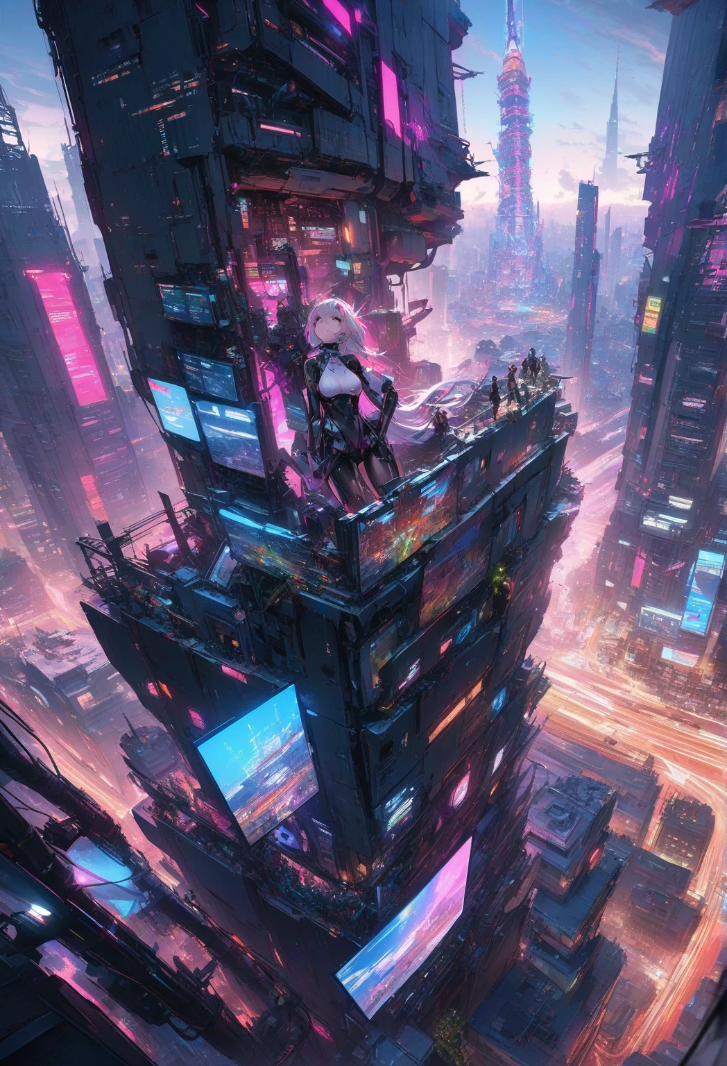 Masterpiece , high resolution , sf , Macross F , monitor , Tower ...